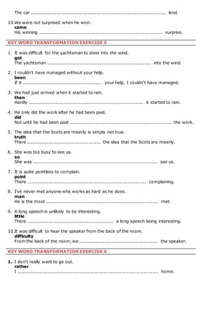 Fce key-word-transformation 250 exercises | DOC