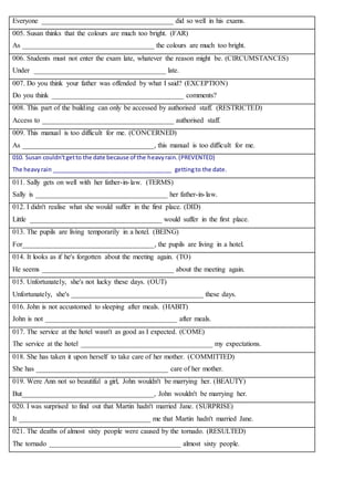 Fce key-word-transformation 250 exercises | DOC