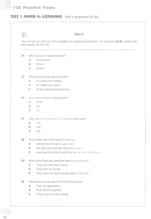 FCE-Practice-Tests-With-Key.pdf | Education