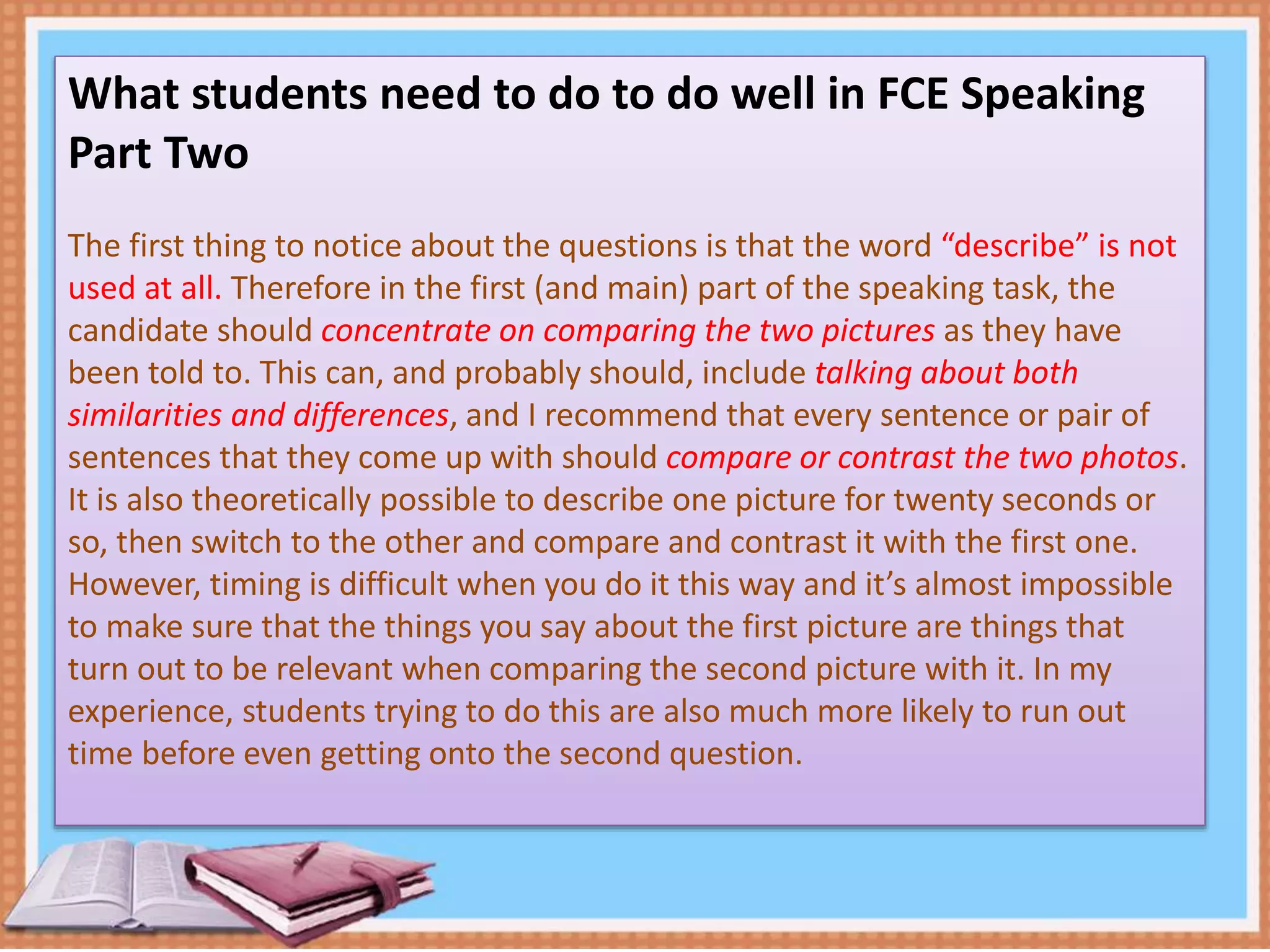Fce speaking - parts 1 and 2 | PPTX
