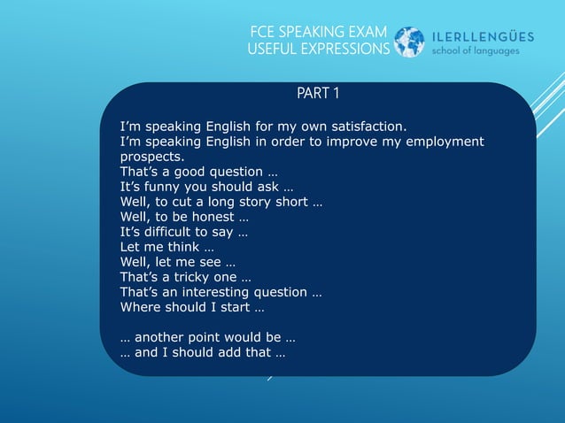 Fce speaking-tips-and-expressions-tests 90400 | PPT