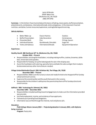 Jamie M Brooks resume (Autosaved) | PDF