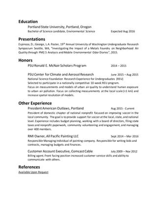 Derek Arthur Espinoza Resume 04.07.16