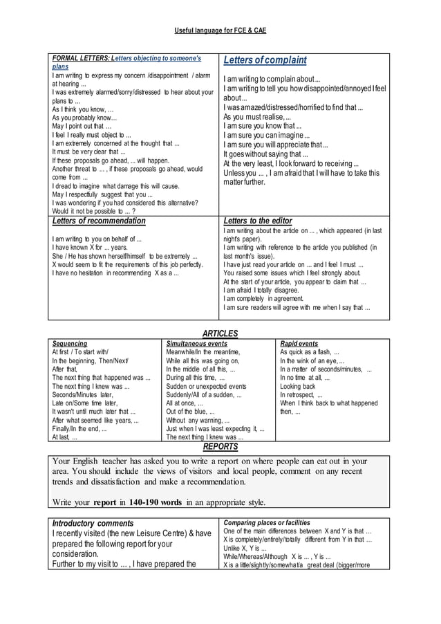 Fce and cae key words 4 speaking and writing | DOC | College Planning ...