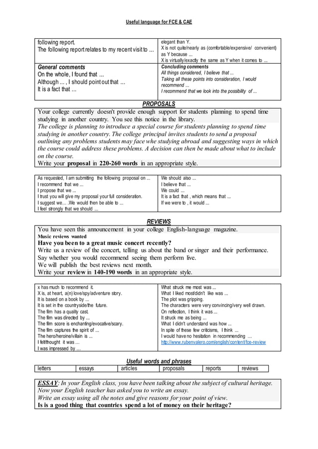 Fce and cae key words 4 speaking and writing | DOC | College Planning ...