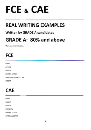FCE & CAE Real Writing Examples | PDF