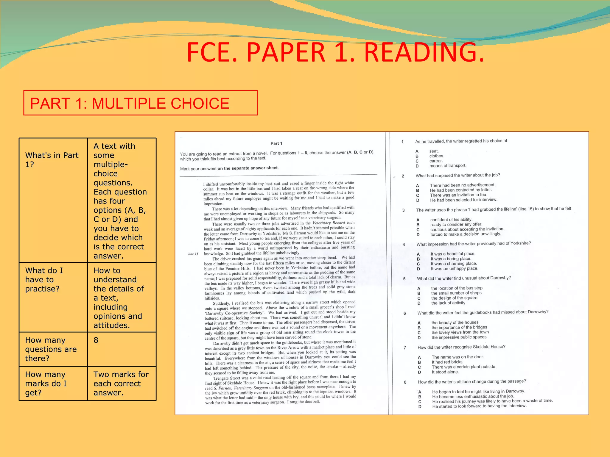 Fce exam format | PPT