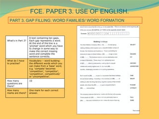 Fce exam format | PPT