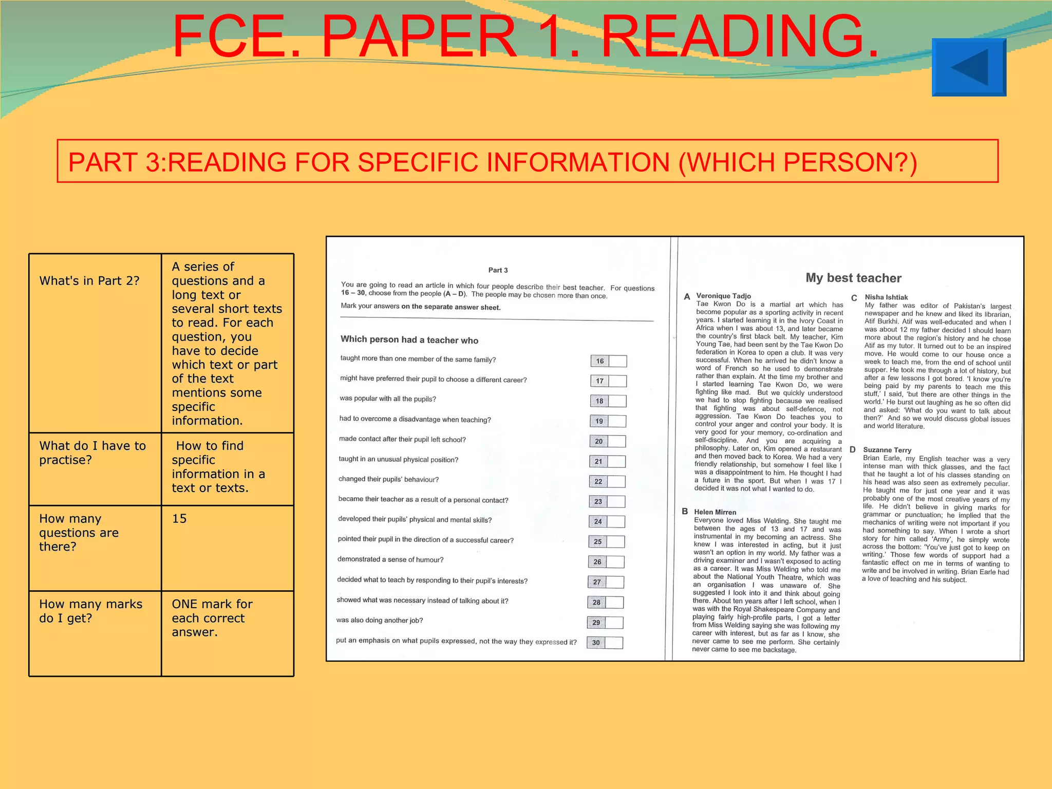 Fce exam format | PPT