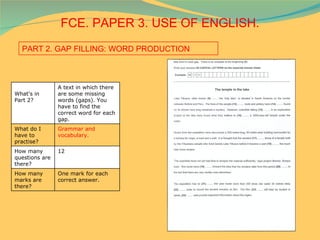 Fce exam format | PPT