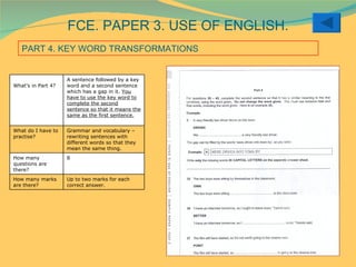 Fce exam format | PPT