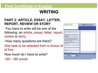 Fce Exam Overview | PPT