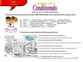 FCE Grammar Contents Unit 11: Conditionals and AGREEMENT – DISAGREEMENT ...