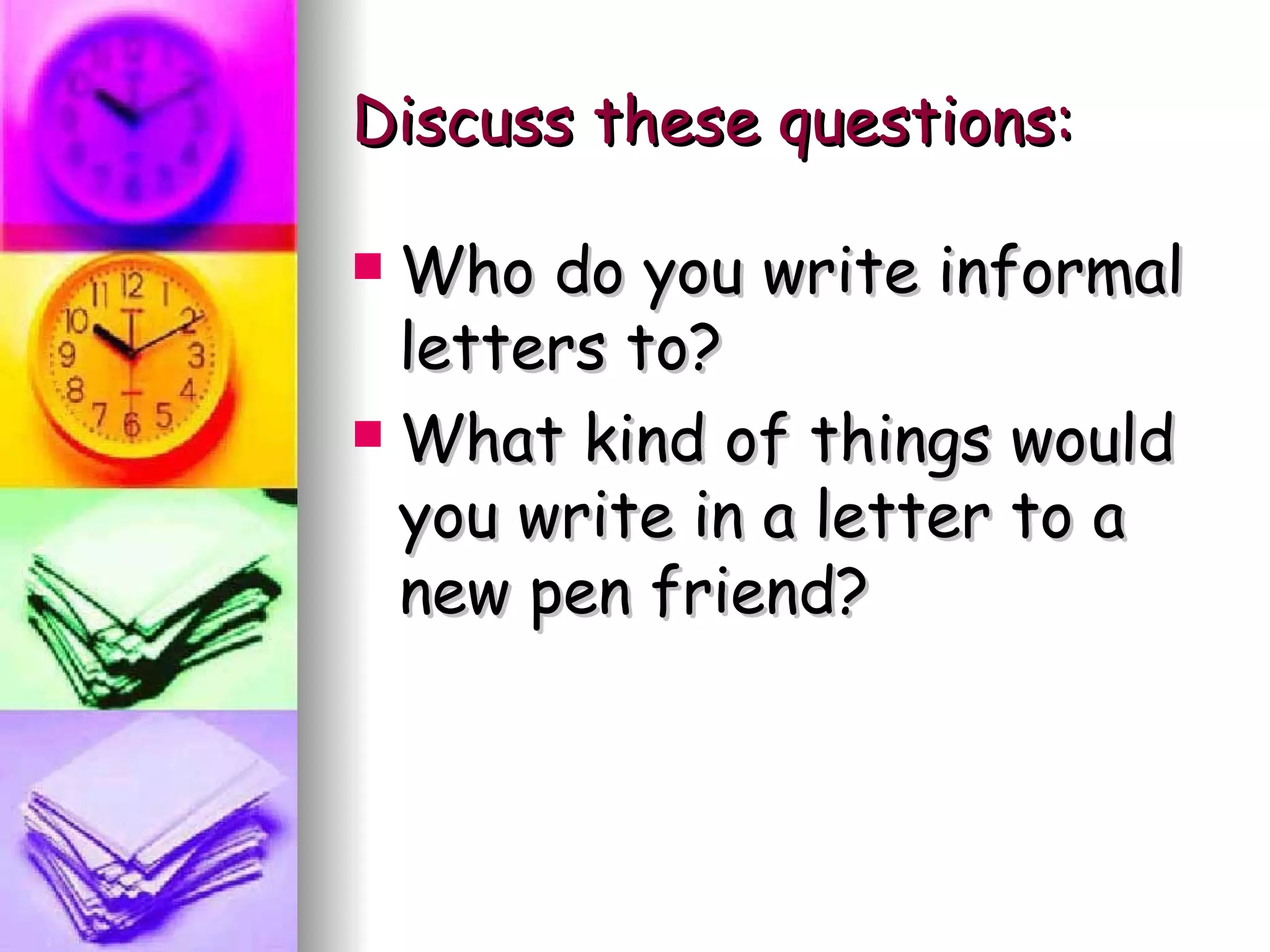 Fce Informal Letter | PPT