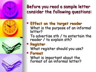 Fce Informal Letter | PPT