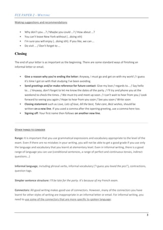 Fce informal letter email | PDF