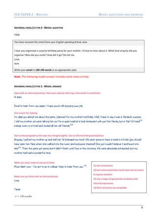 Fce informal letter email | PDF