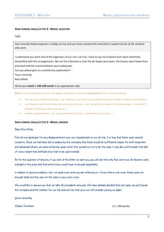 Fce informal letter email | PDF