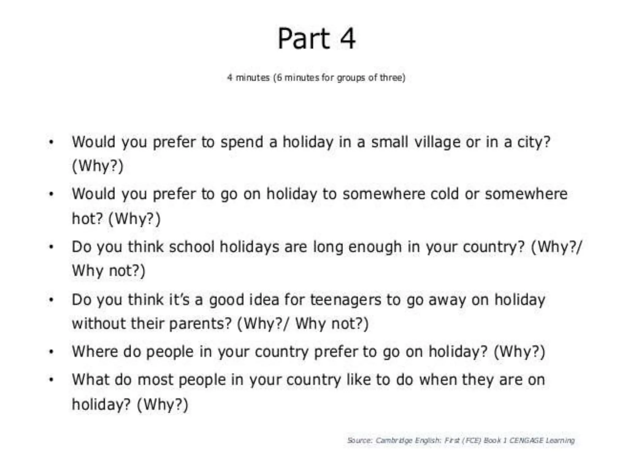 FCE Speaking Part IV | PPTX