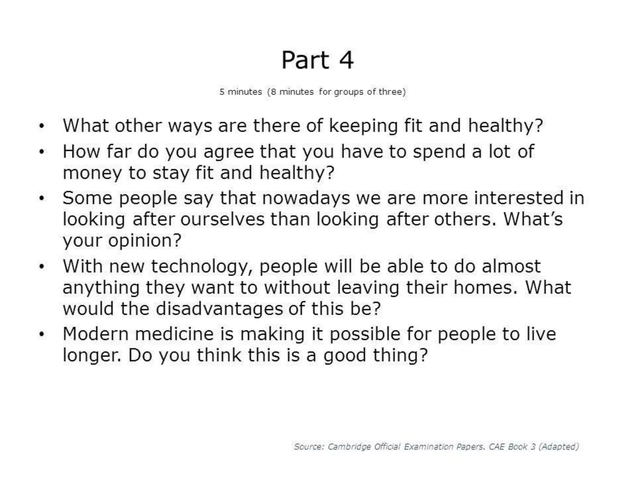 FCE Speaking Part IV | PPTX