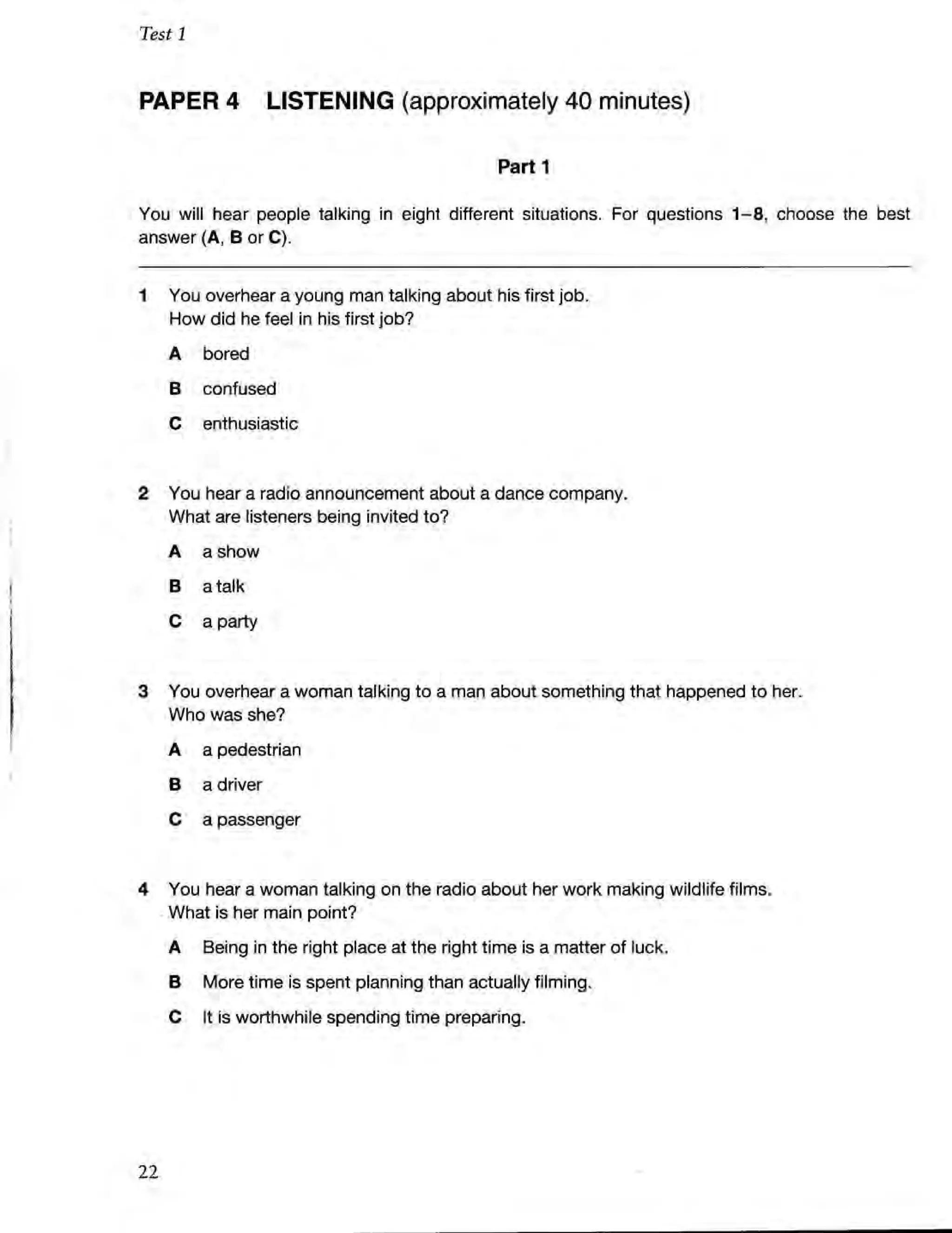Fce practice test (book 3) | PDF