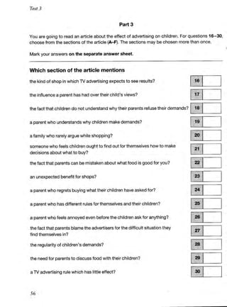 Fce practice test (book 3) | PDF