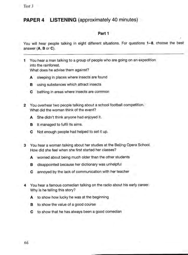 Fce practice test (book 3) | PDF