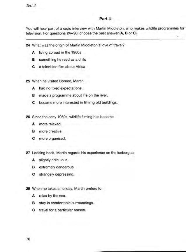 Fce practice test (book 3) | PDF