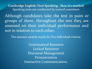 Fce speaking exam presentation | PPT