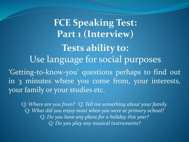 Fce speaking exam presentation | PPT