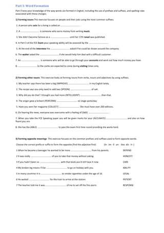 Fce spotlight paper 3 and answer key | PDF