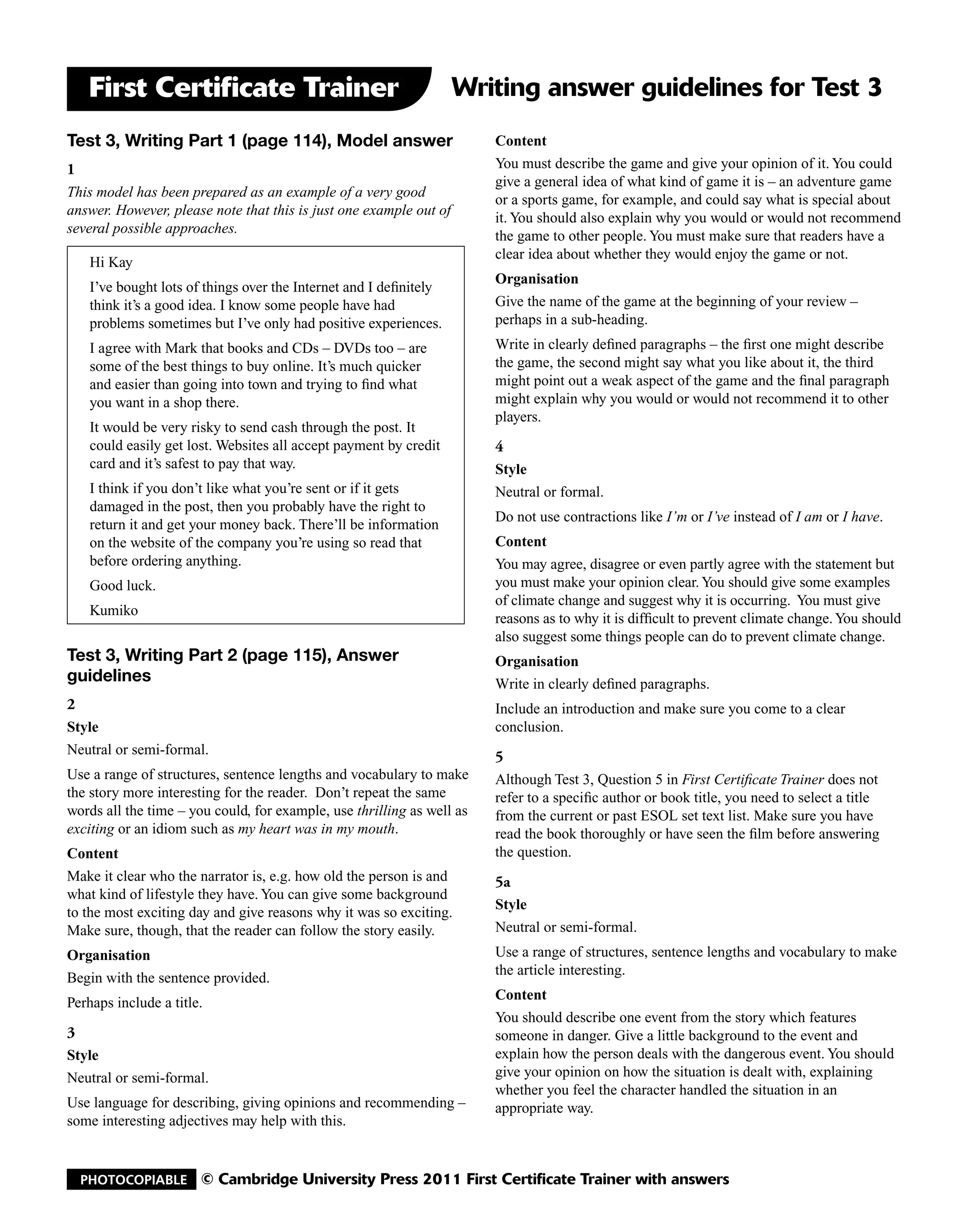Fce trainer tests | PDF