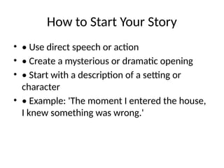 Presentation on tips and hints for the FCE writing task - story | PPTX