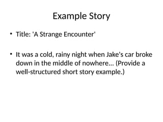 Presentation on tips and hints for the FCE writing task - story | PPTX