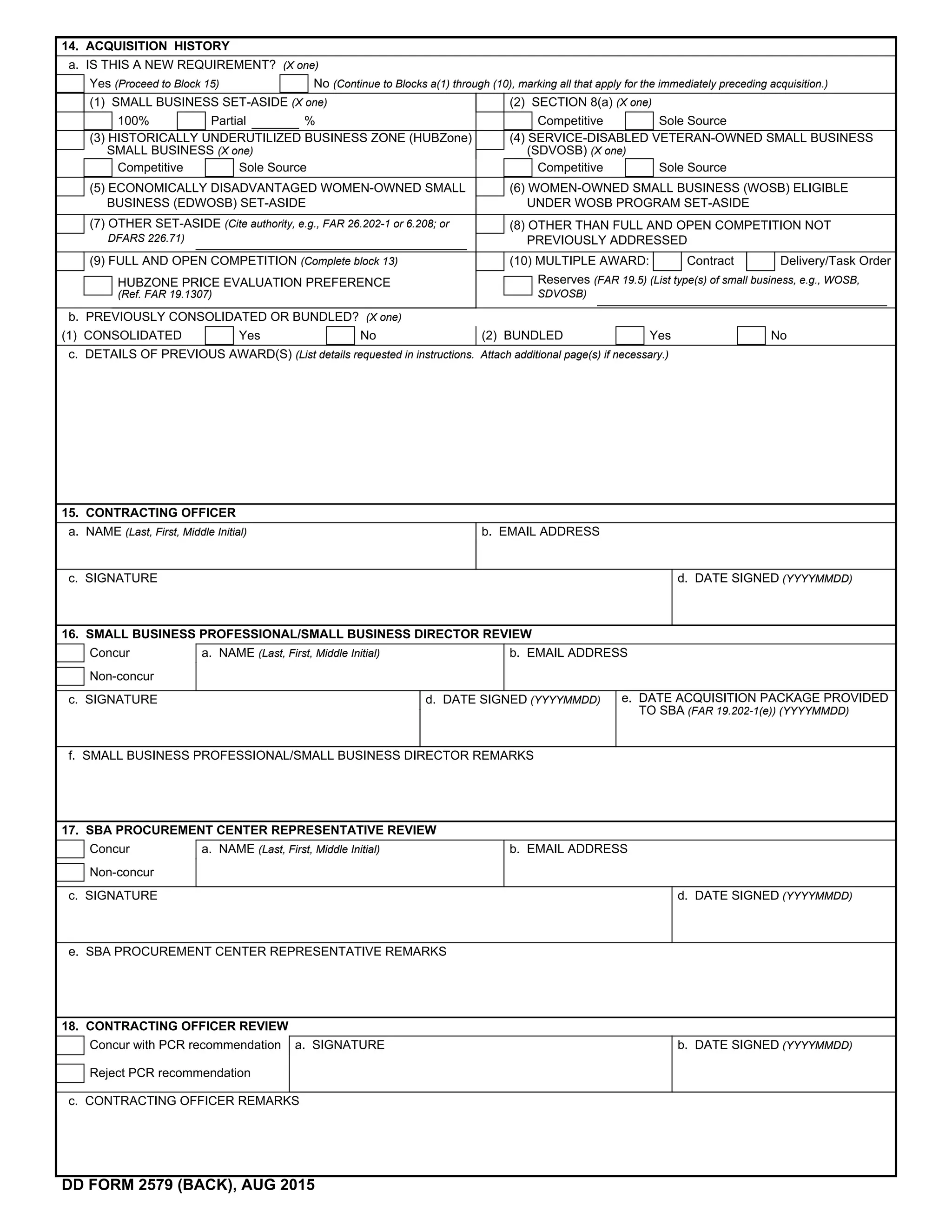 DD FORM 2579 REVISED AUG 2015 | PDF