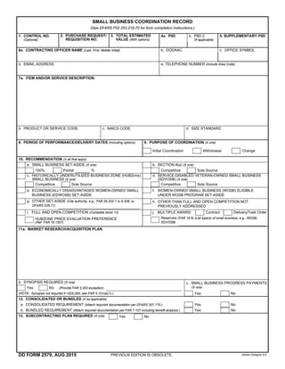 DD FORM 2579 REVISED AUG 2015 | PDF