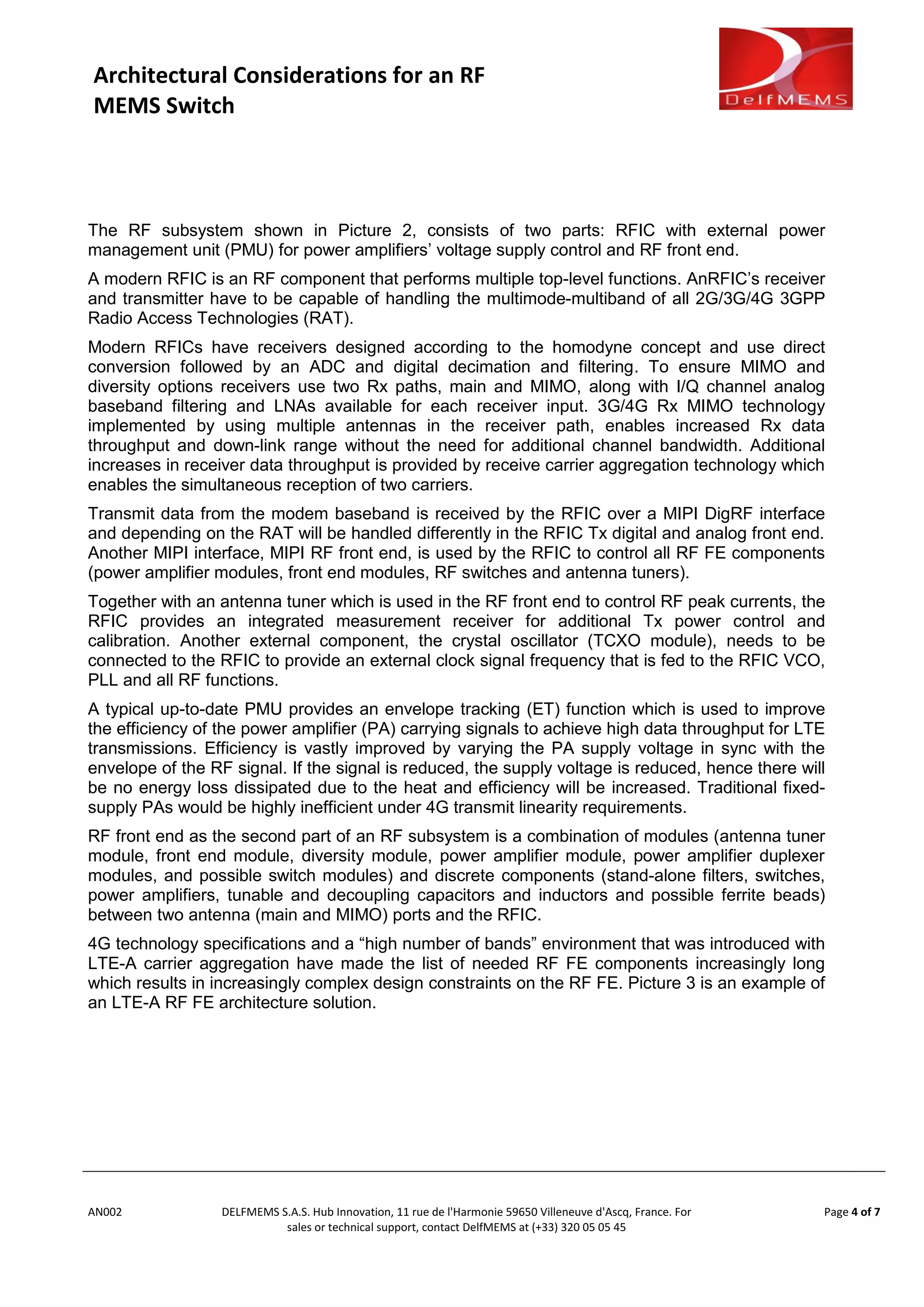 AN002 Architectural Considerations for RF MEMS | PDF