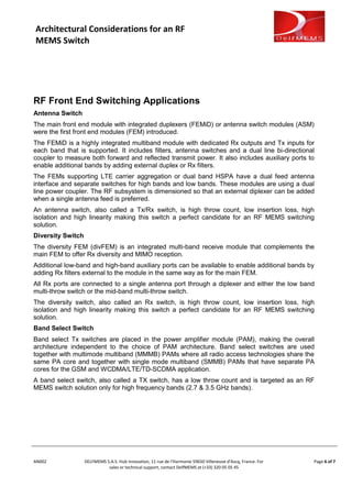 AN002 Architectural Considerations for RF MEMS | PDF