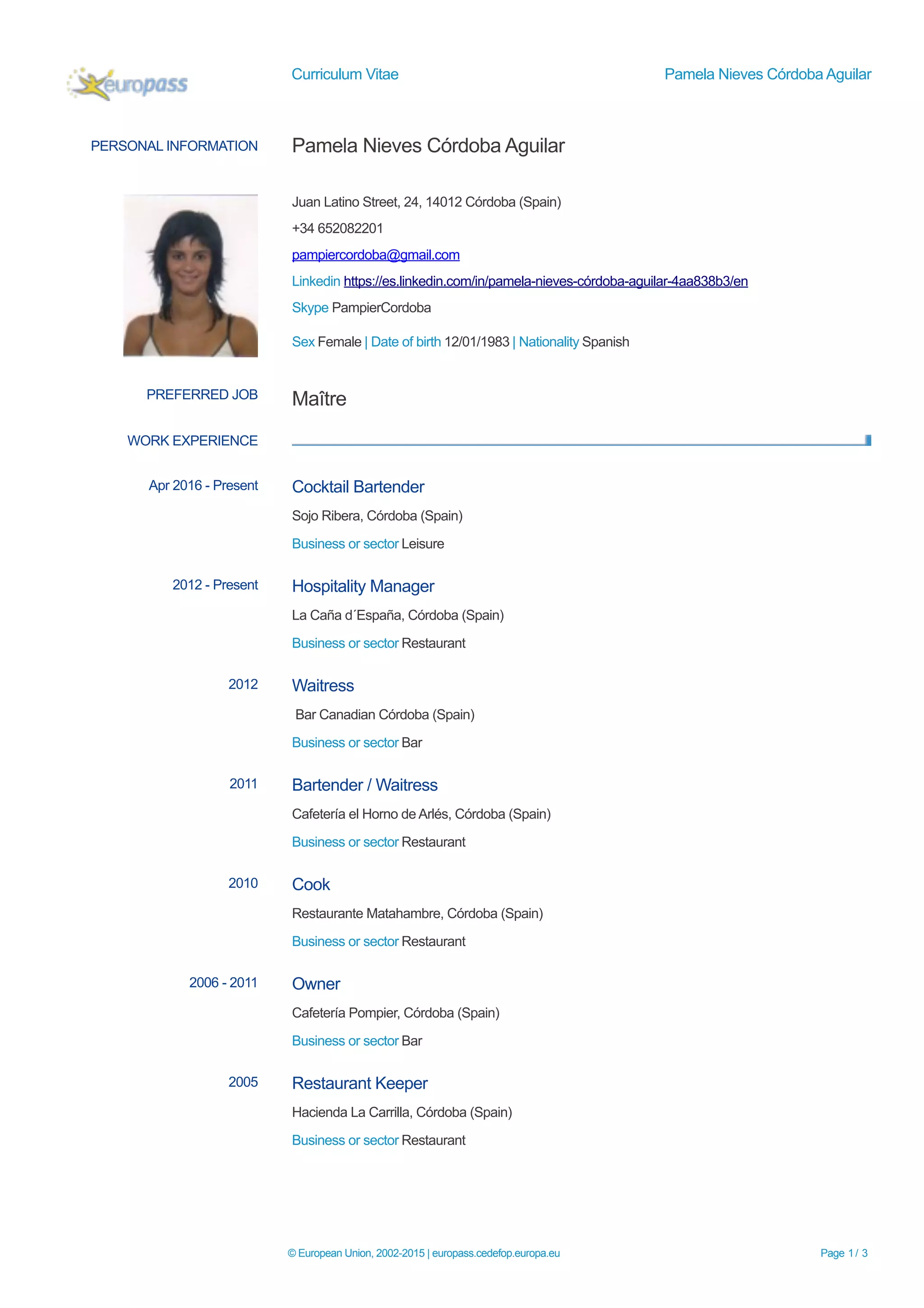 CV-Pam-English | PDF