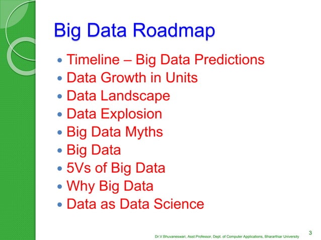 Big data road map | PPT