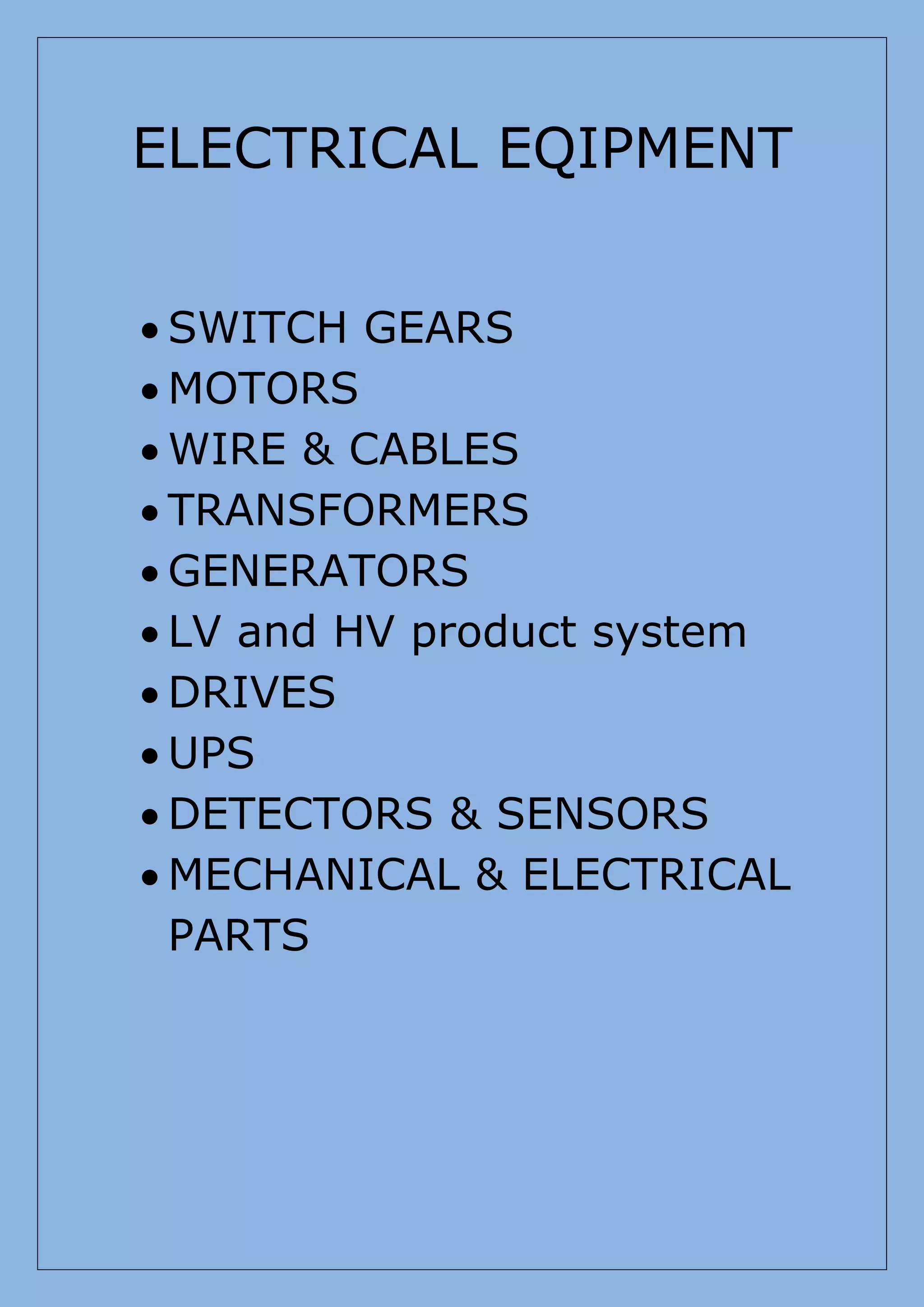 Electrical equipment profile | PDF