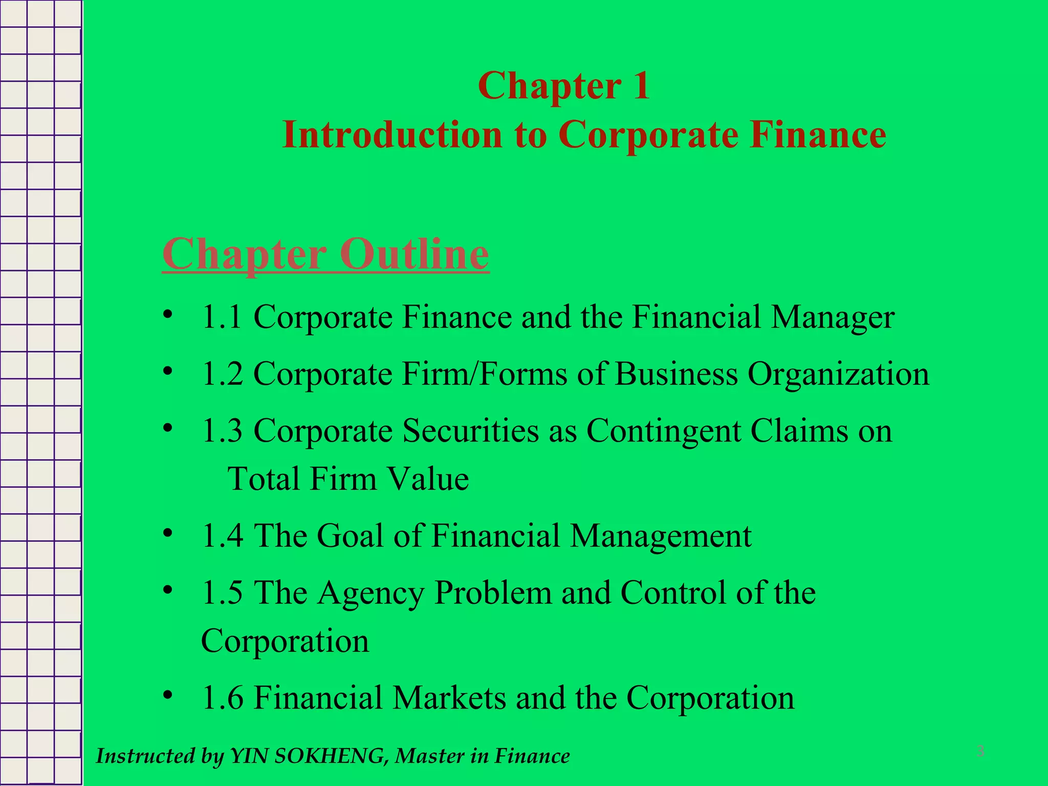 Fundamental of Corporate Finance, chapter 1 | PPT