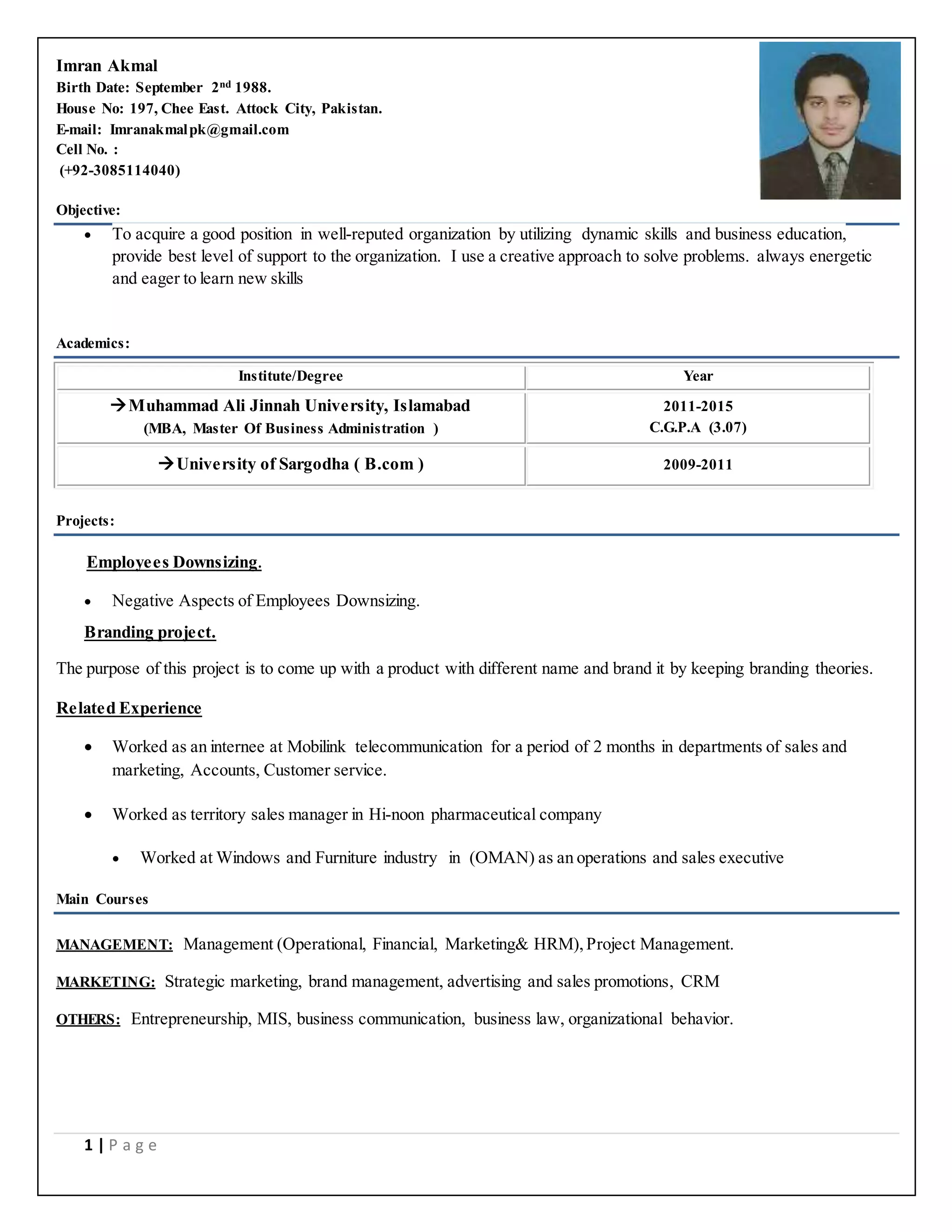 imran cv updated | PDF