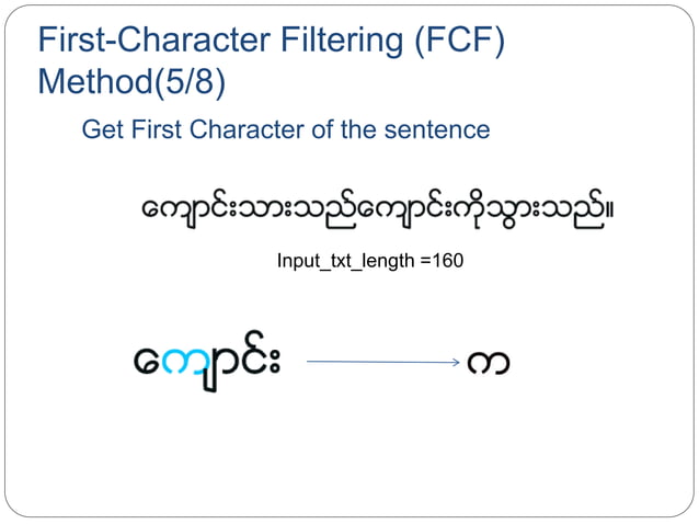 First Character Filtering Method In Syllable Segmentation Using Data