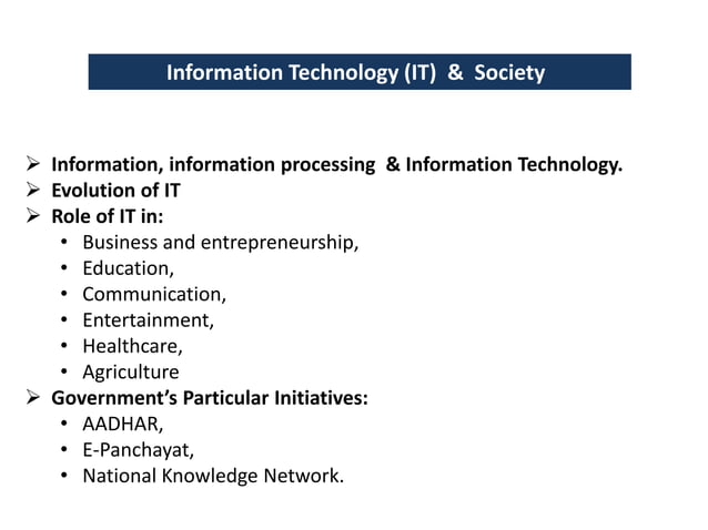 Foundation Course: Information Technology_ UNIT -1 | PPT