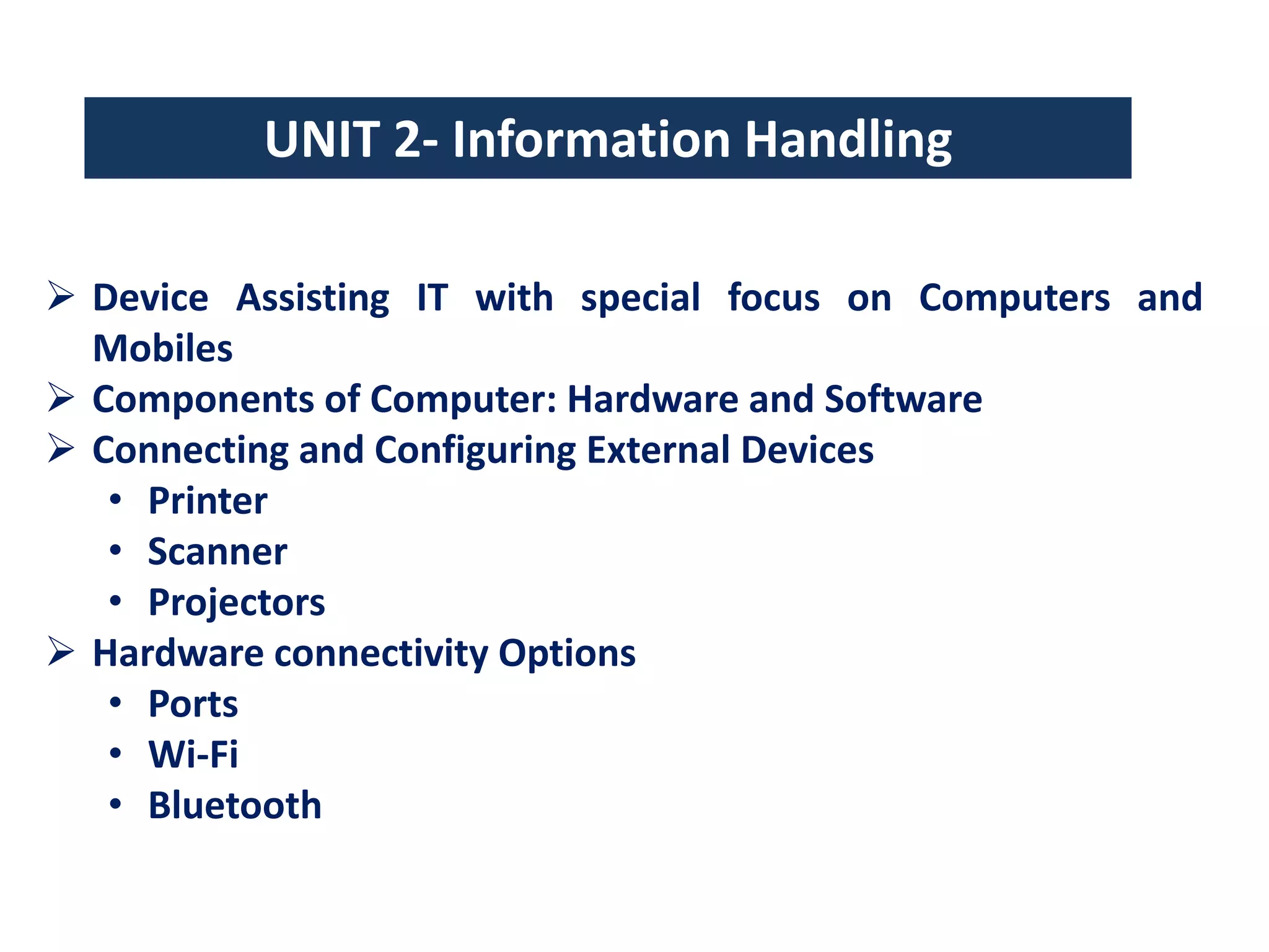 Foundation Course: Information Technology UNIT 2 | PPT