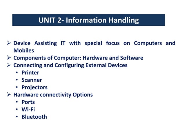 Foundation Course: Information Technology UNIT 2 | PPT