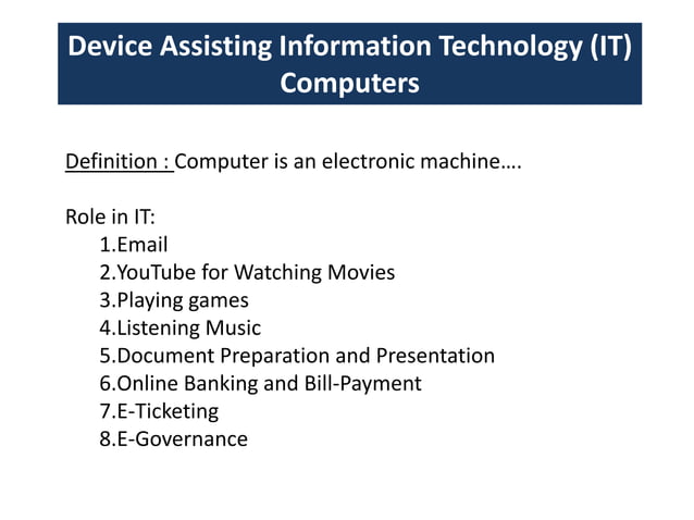 Foundation Course: Information Technology UNIT 2 | PPT