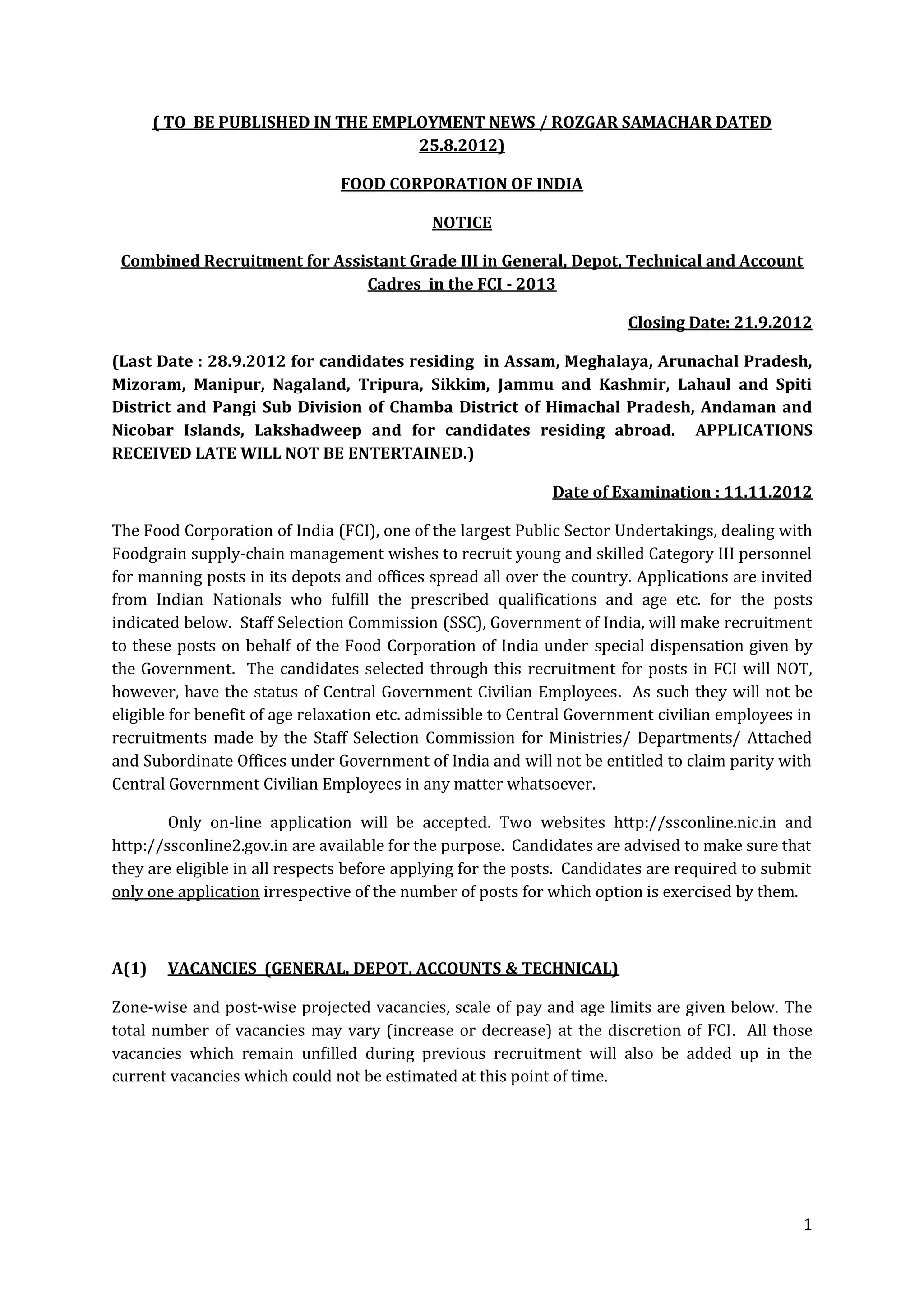 Fci notice final2 | PDF