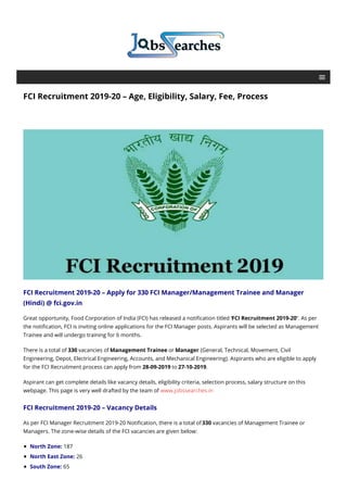 Fci recruitment | PDF
